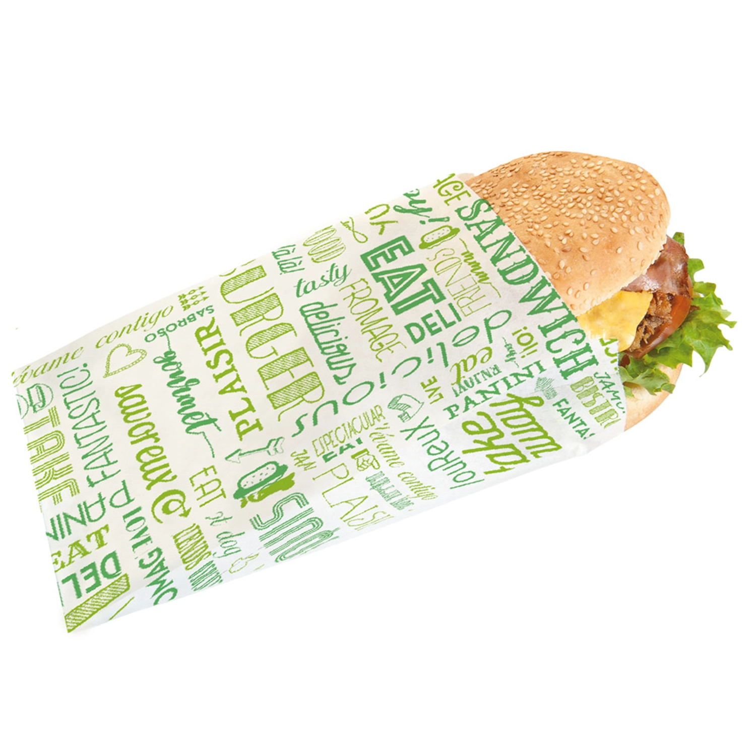 Bolsas Hamburguesas 'Parole' 32 G/M2 14+7X22 Cm Verde Perg. Antigrasas ...